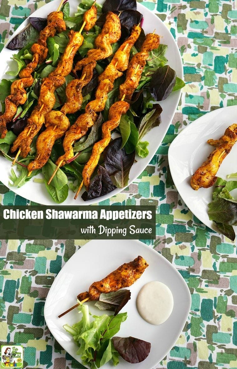 Chicken Shawarma Appetizers with Dipping Sauce | This Mama Cooks! On a ...